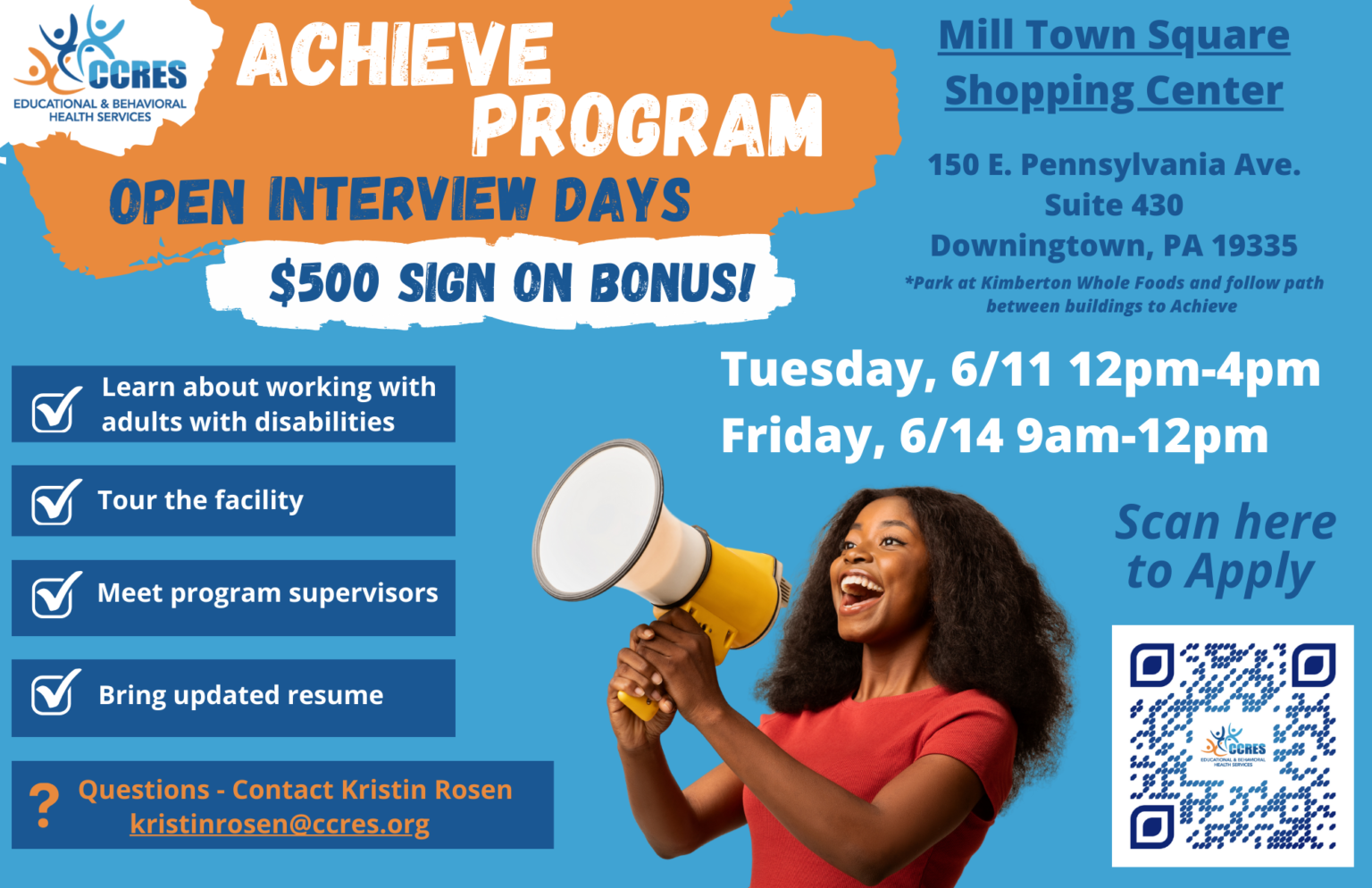 Achieve Adult Service Program Open Interview Day! - CCRES - Educational ...